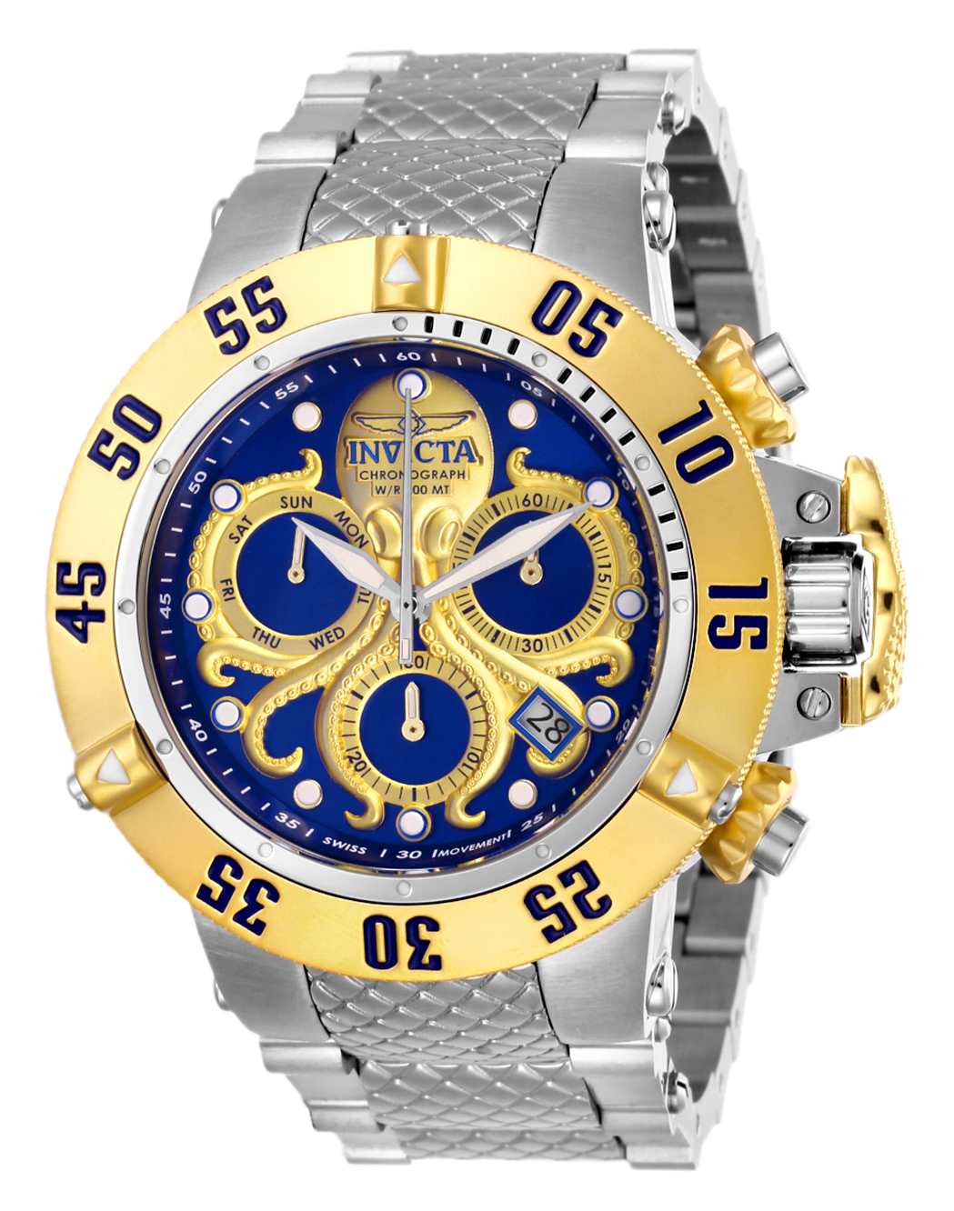Invicta Men's 26132 Subaqua Quartz Chronograph Blue, Gold Dial Watch